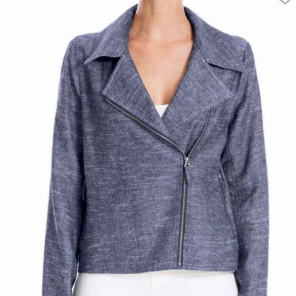 Max Studio | Jackets & Coats | New Wtagmax Studio Blue Linen Blend ...